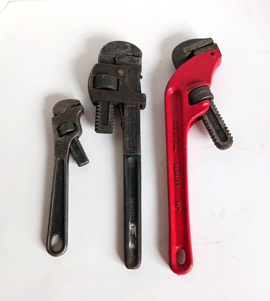 Plumbers Pipe Wrenches Lot of 3 Lawson Walworth MFC Co. & EGO Monkey ...
