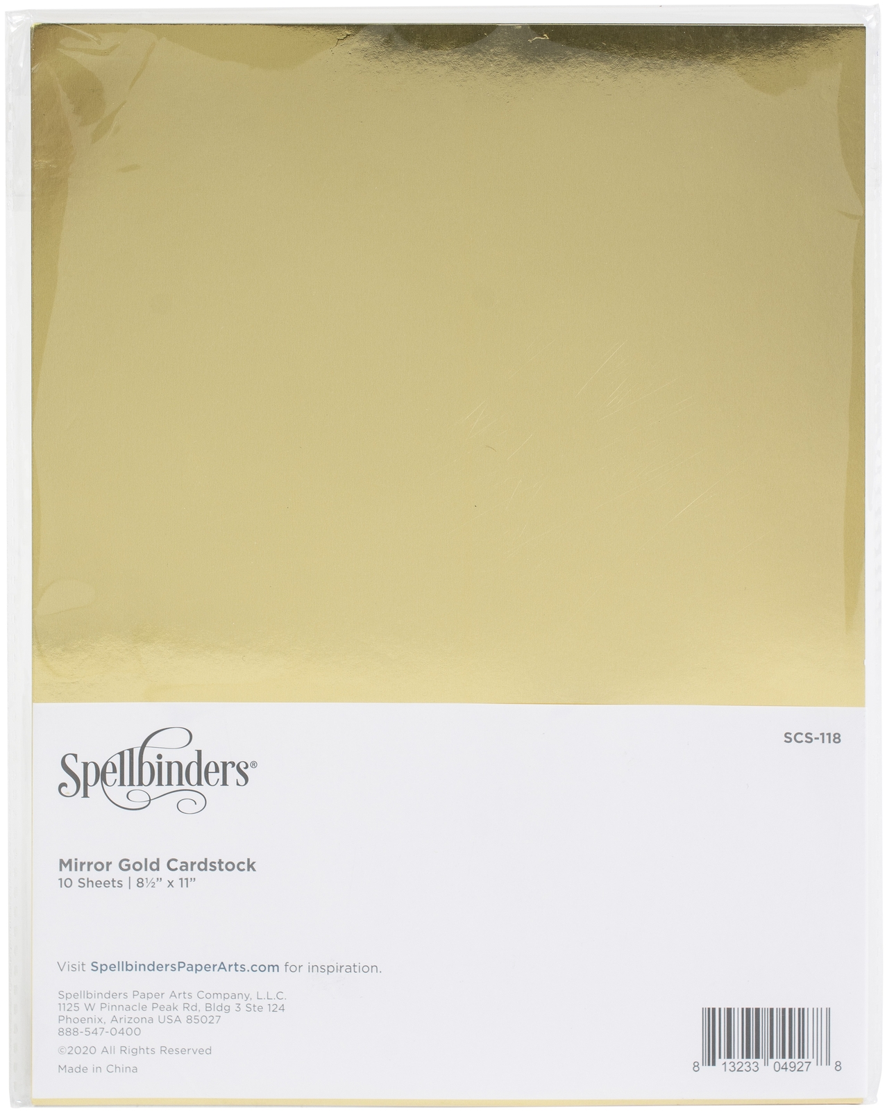 Spellbinders Color Essentials Cardstock 8.5"X11" 10/Pkg Mirror Gold | eBay