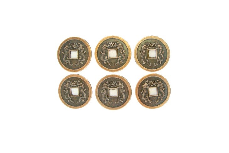 6 of Feng Shui Chinese I Ching Double Dragon Money Lucky Coins | eBay