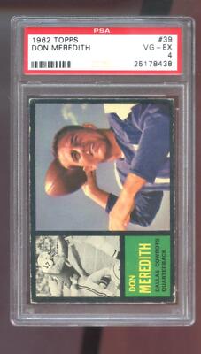 1962 Topps #39 Don Meredith PSA 4 Graded Football Card NFL Dallas ...