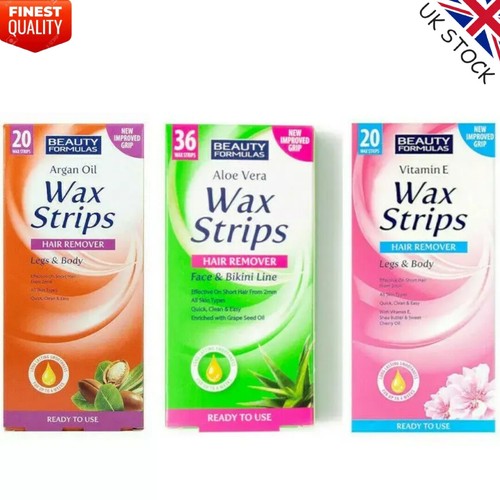 Beauty Formulas Hair Removal Waxing Strips Face and Bikini Ready To Use ...