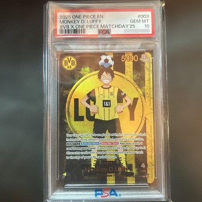 PSA 10 ONE PIECE Monkey D Luffy ST13-003 BVB Borussia Dortmund Matchday ...