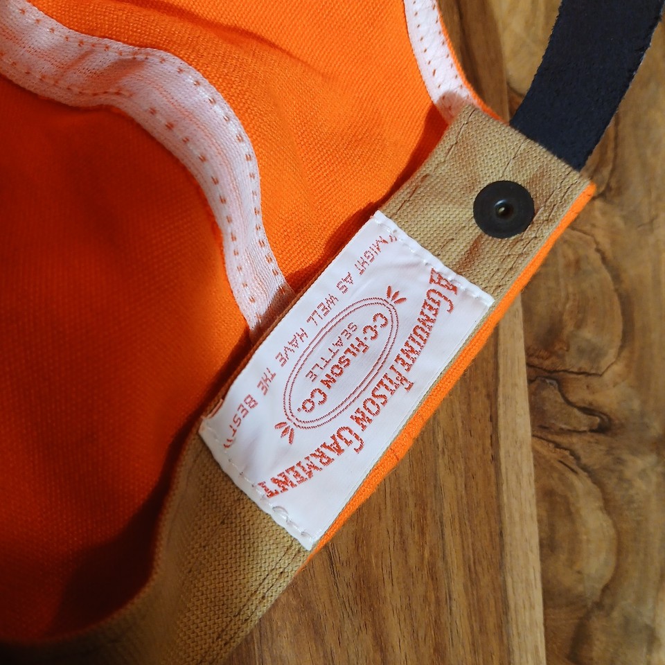 Filson Blaze Orange Hunting Hat Made in USA L/XL Adjustable Canvas Drim ...