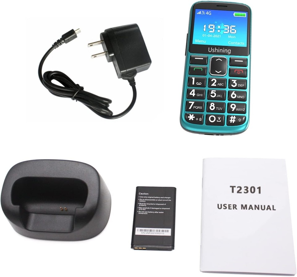 Ushining 4G Senior Cell Phone Unlocked SOS Big Button Senior Basic ...