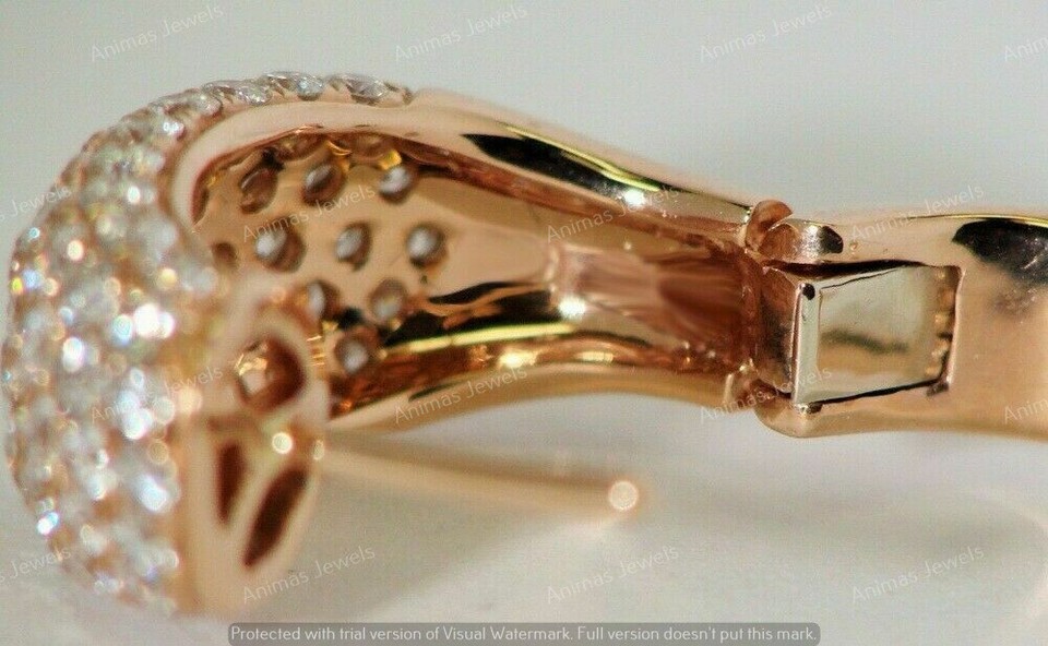 2.50Ct Moissanite Cluster Omega Back Wedding Huggie Earrings14k Rose ...