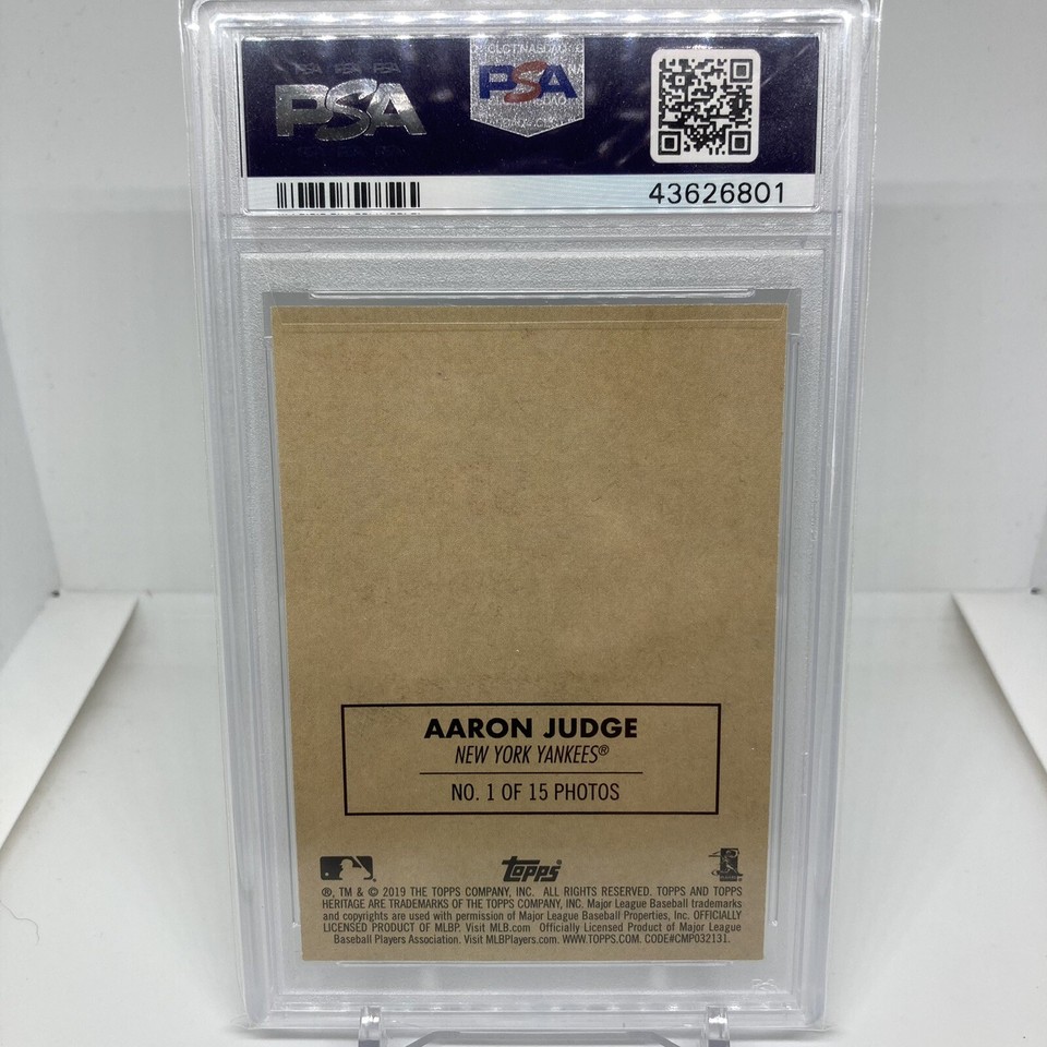 2019 Topps Heritage 1970 Cloth Stickers SP Aaron Judge PSA 10 Yankees ...