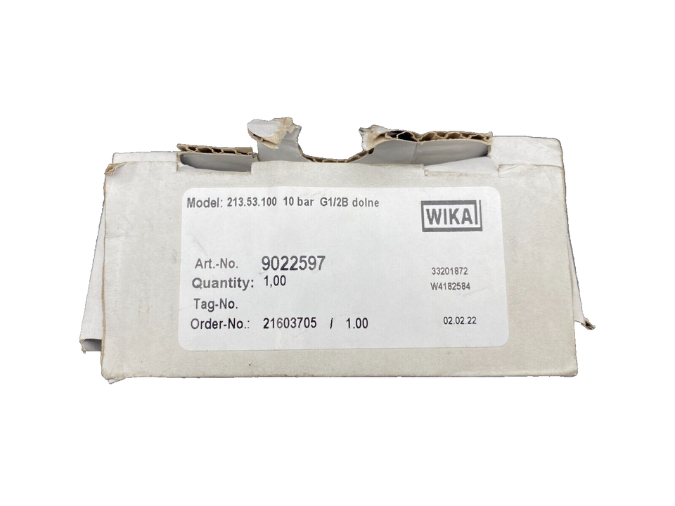 WIKA 9022597 213.53.100 10BAR G1/2B DOLNE PRESSURE GAUGES | eBay