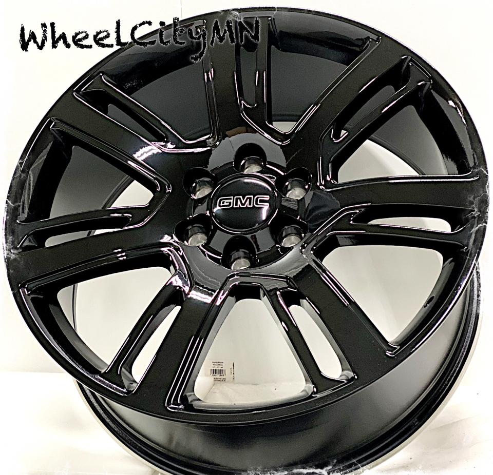 22” Gloss Black 4738 OE Replica Wheels fits 2019 GMC Yukon XL Denali ...