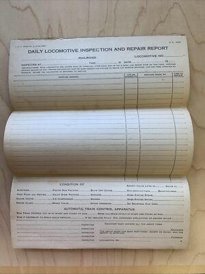 Daily locomotive inspection and repair report forms I.C.C. form no. 2 ...