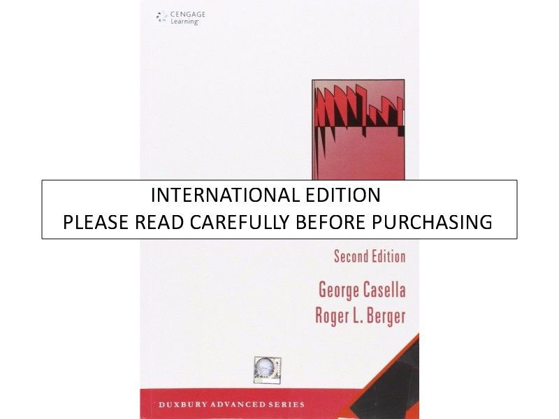 Statistical Inference 2nd Edition 2E By George Casella and Roger L ...