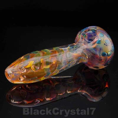 5" Handmade Thick Gold Color Changing Ghost Tobacco Smoking Bowl Glass ...