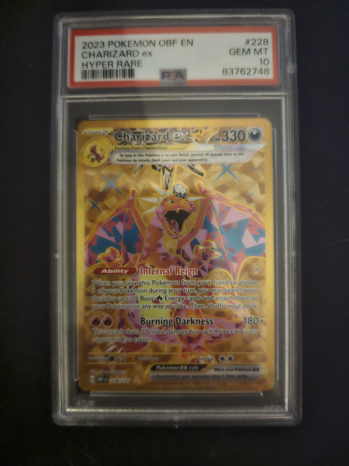 Pokemon TCG Charizard ex - 228/197 Obsidian Flames Hyper Rare - PSA 10 ...