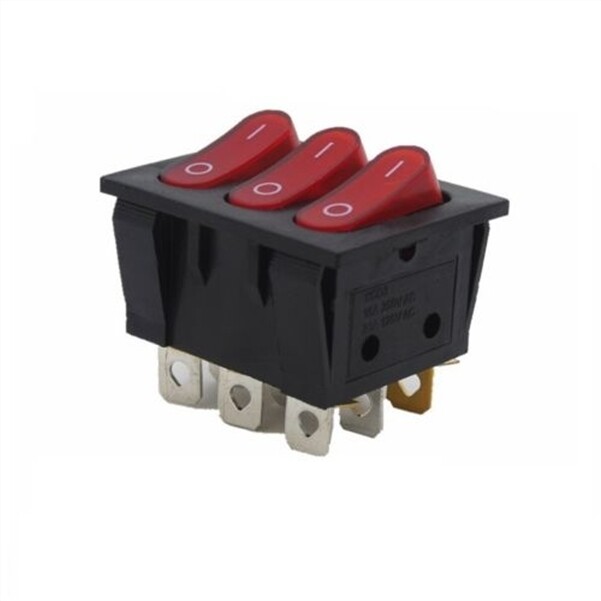 5Pcs Rocker Switch KCD3-303 Rocker Power Switch 9 Pin 15A 250V Red ...