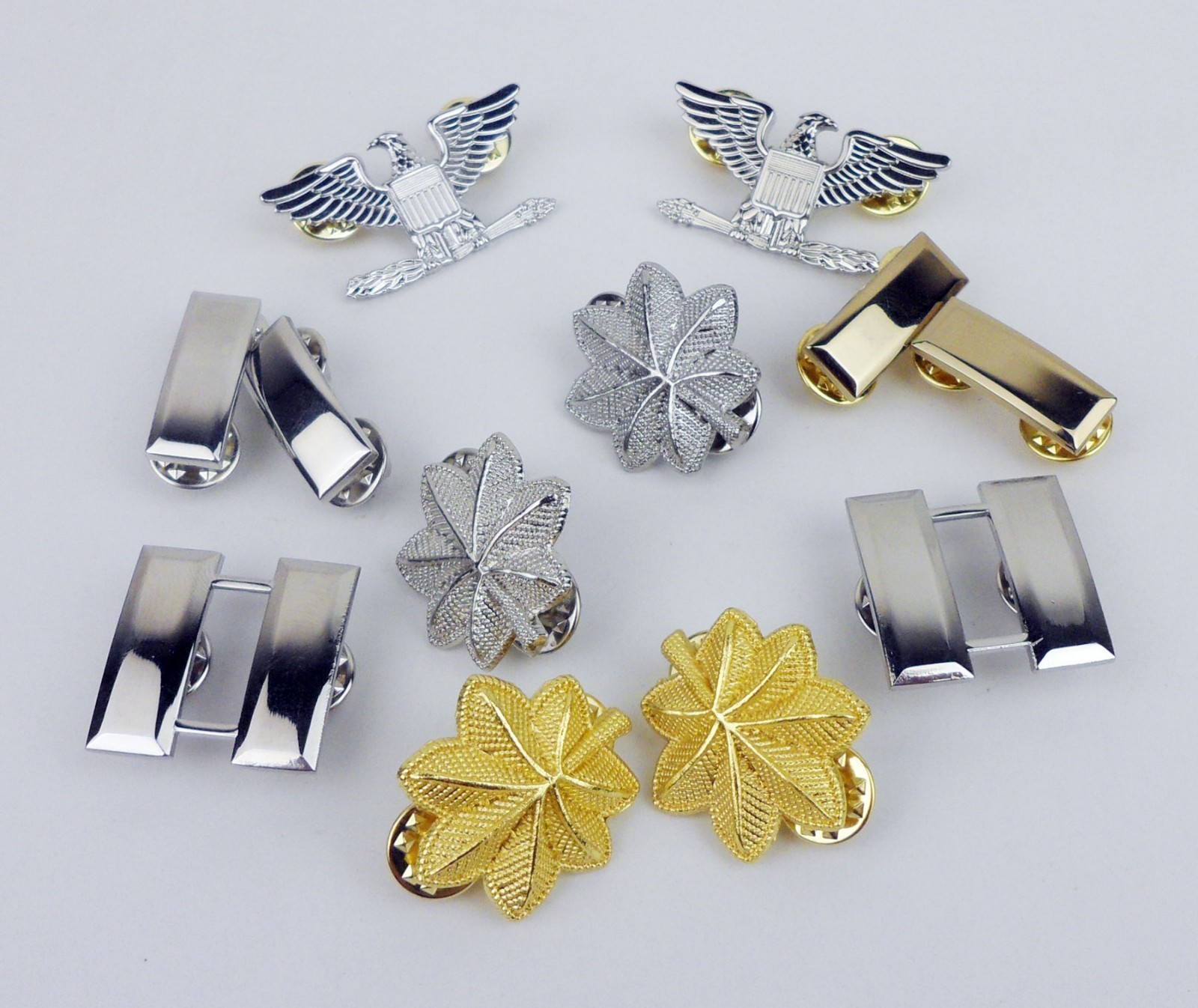 A SET US ARMY RANKS BADGES NAVY OFFICER RANK INSIGNIA BADGE PINS | eBay