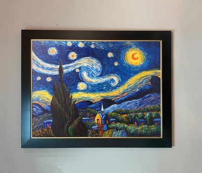Stunning 44x56 framed oil painting of Van Gogh's Starry Night | eBay