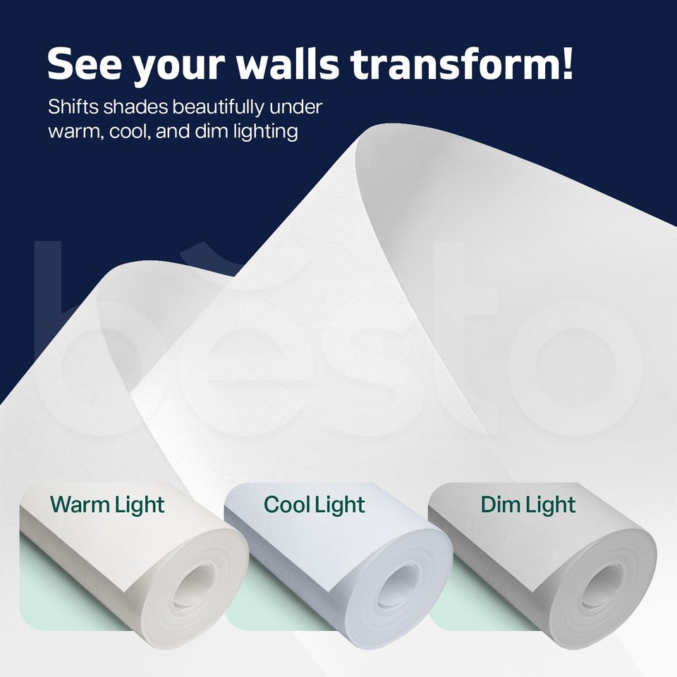 1400 Grade 10M Roll Lining Paper for Walls Thick Paintable White ...