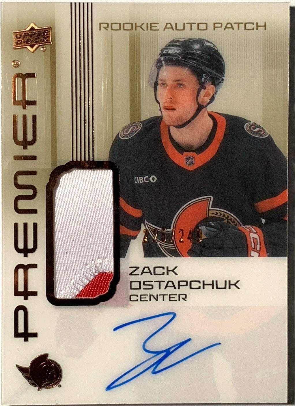 2024-25 Upper Deck Premier - Acetate Rookie Auto Patch Zack Ostapchuk # ...
