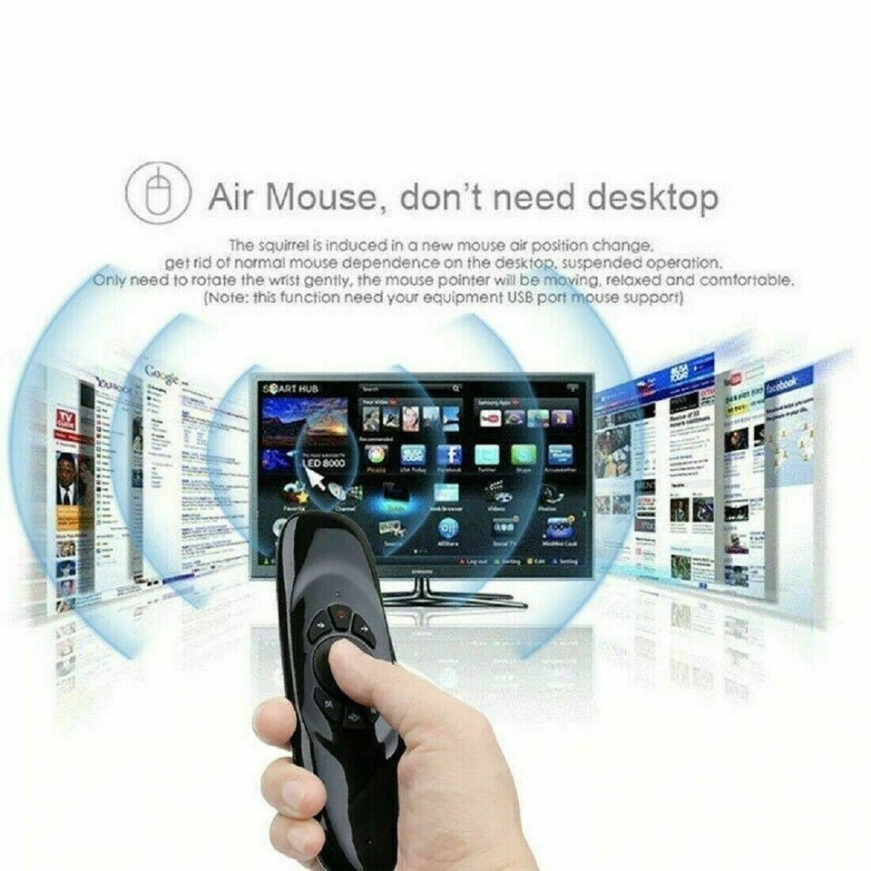Voice Remote Google Control Air Mouse Bluetooth/USB for PC Android ...