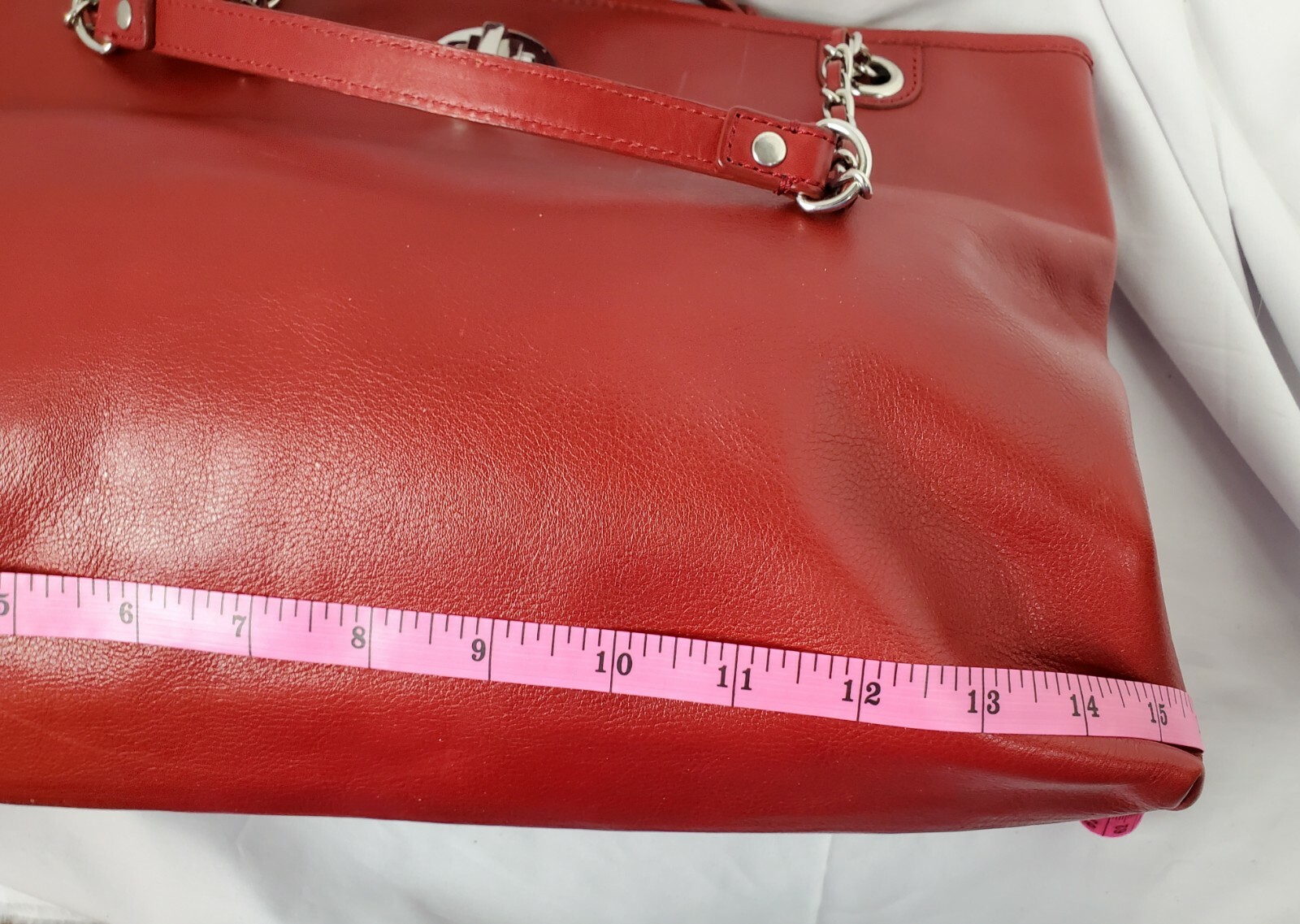 DKNY Women's Purse. Red Leather Tote Handbag - Gem