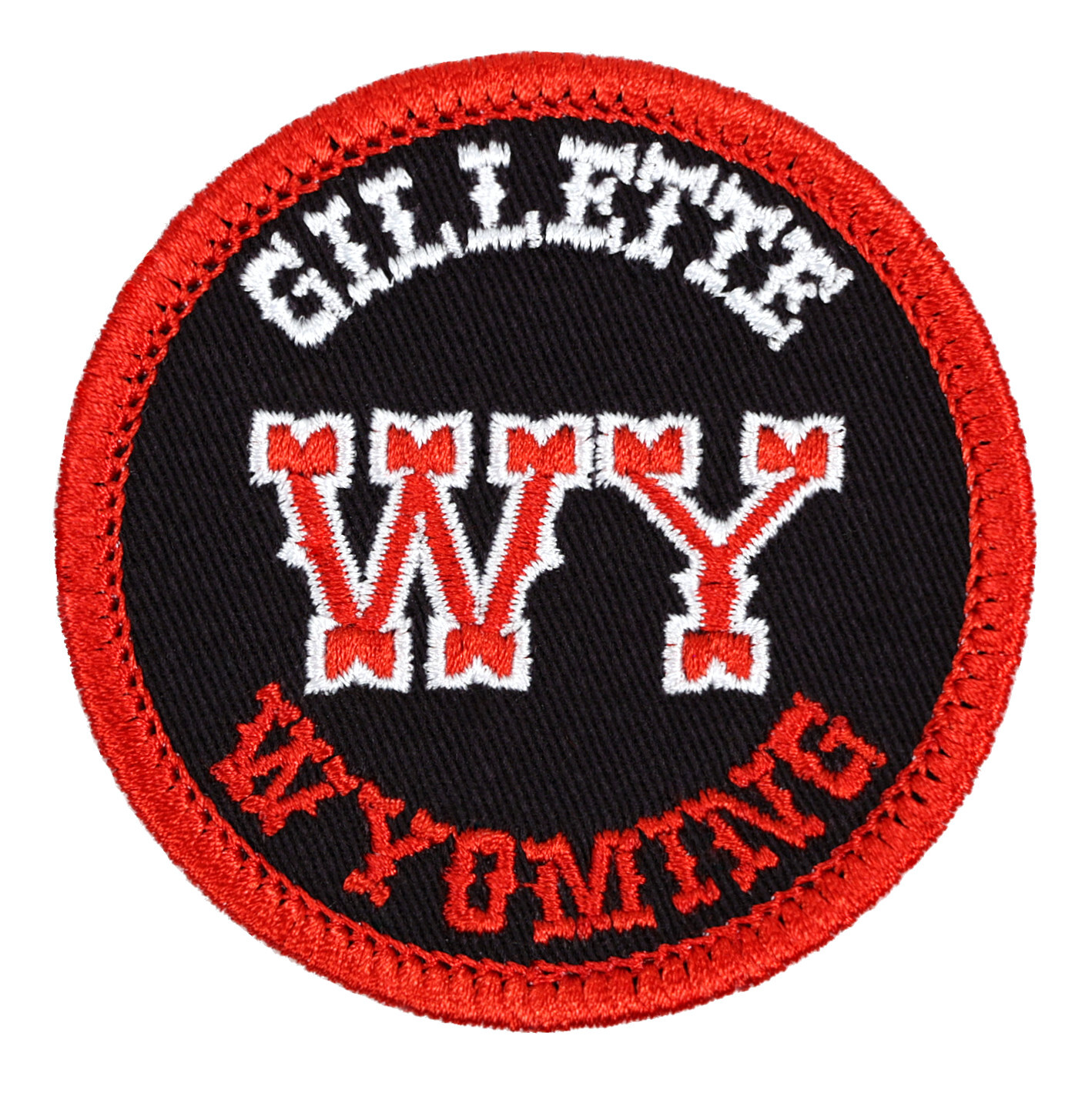 Gillette Wyoming Embroidered Patch Black/Red Iron-On Sew-On Jacket Hat ...