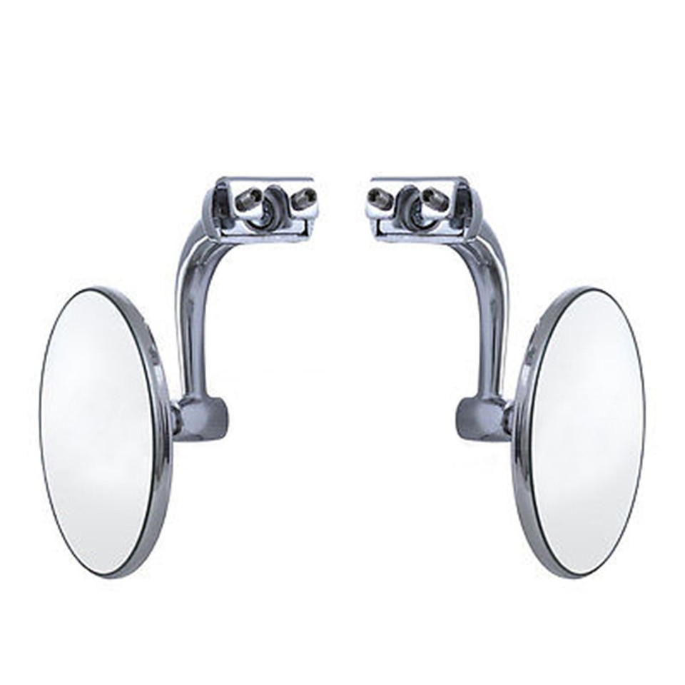3" Chrome Curved Arm Peep Side Door Glass Mirror Outside Rear View Hot ...