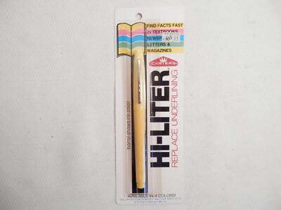 Vintage Carter’s Hi Liter Pen Yellow NOS Sealed on Card 1983 | eBay