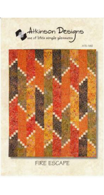 Quilt Pattern FIRE ESCAPE 5 1 yard cut pattern ATKINSON DESIGNS 3 sizes ...
