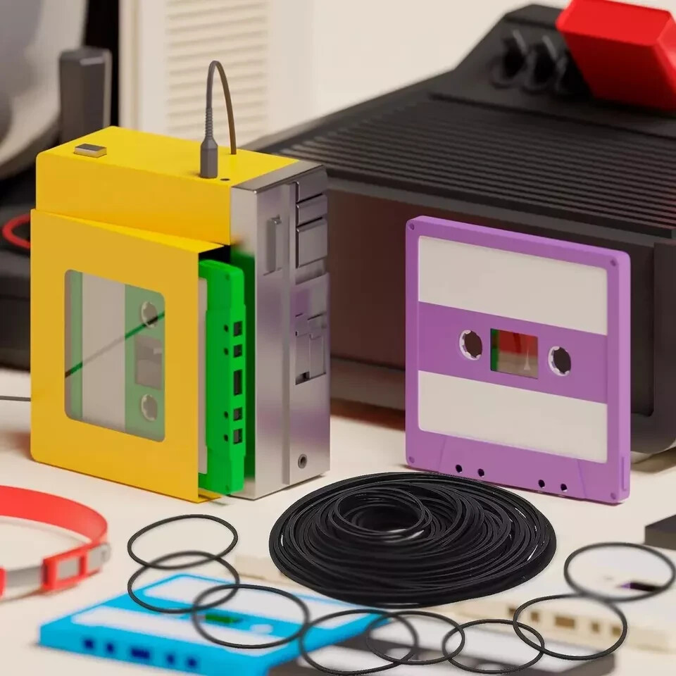 100 Rubber Belt Replacement For Recorders CD-ROM Video Machine Walkman ...