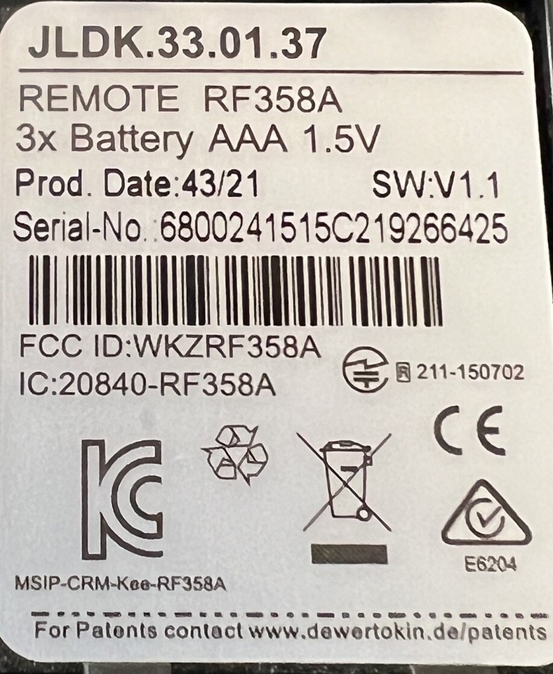 Tempurpedic Ergo EXTEND Remote Control BLACK RF358A. | eBay