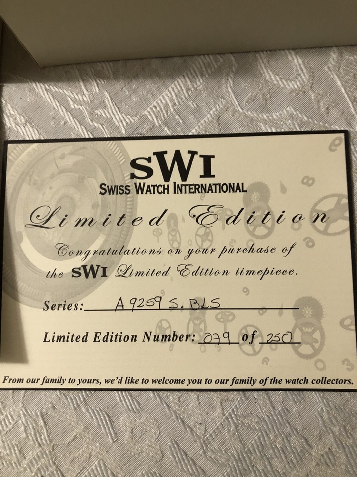 SWI Chronograph Blue Dial Steel 42 mm Limited Edition Automatic Watch ...