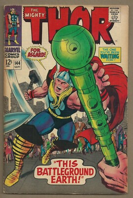 🔥THOR #144*MARVEL 1967*STAN LEE*JACK KIRBY*ENCHANTERS THREE*SILVER AGE ...