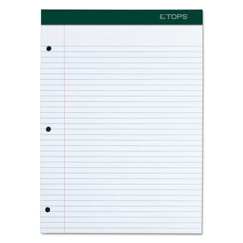 TOPS Docket Writing Pad 8-1/2" x 11-3/4" College Rule White Paper 3 ...