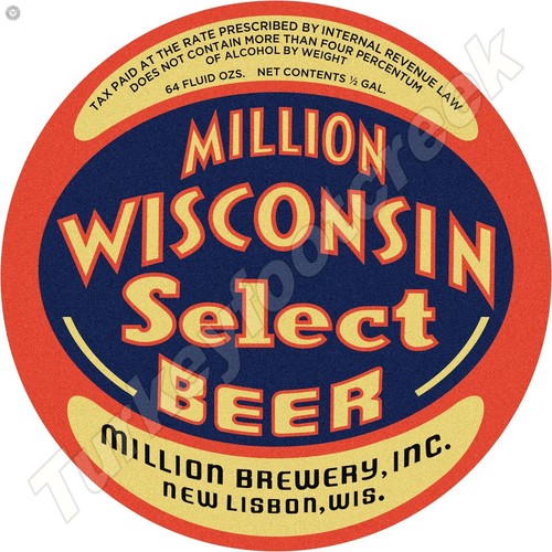Million Wisconsin Select Beer 18" Round Metal Sign | eBay
