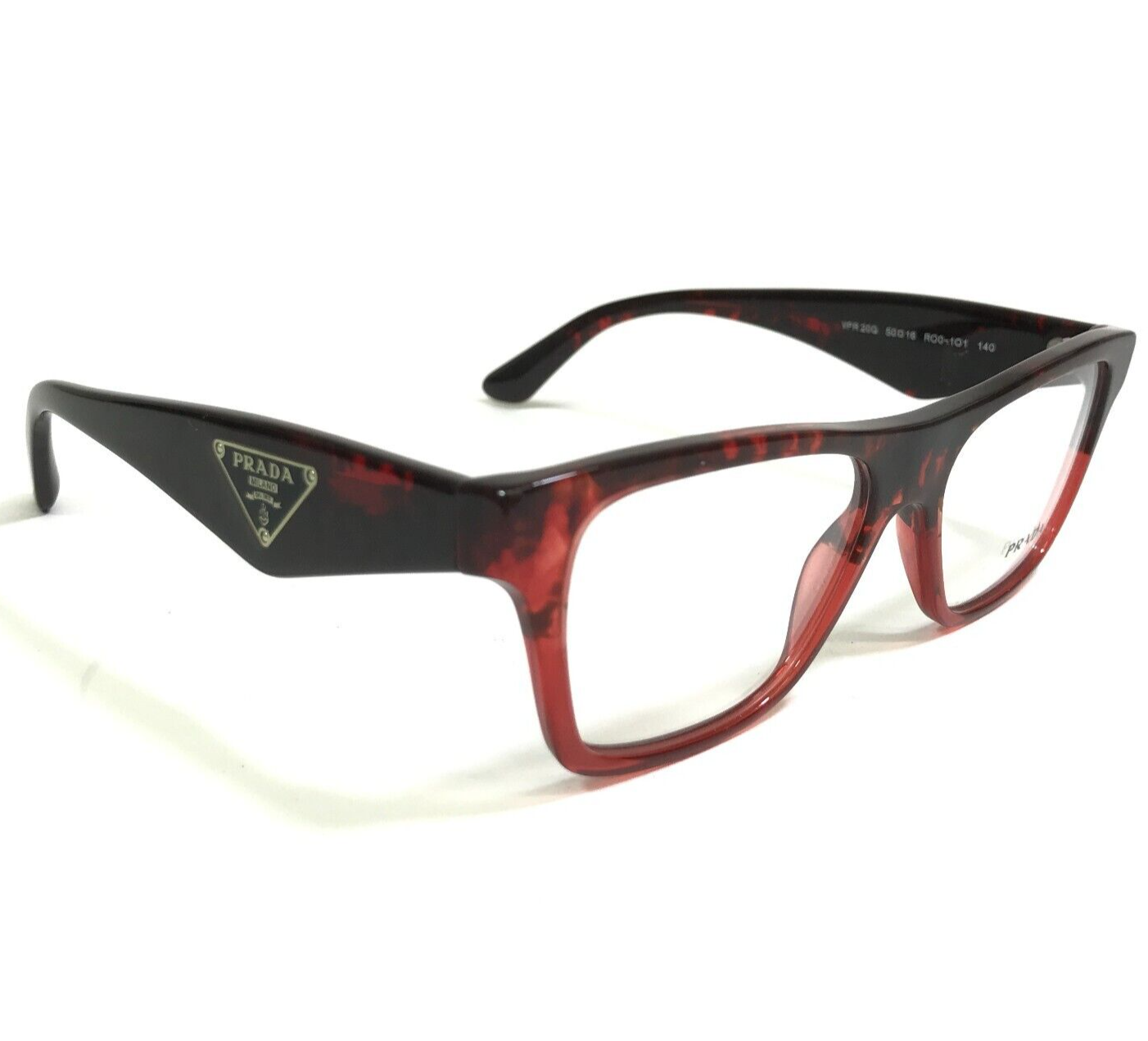 PRADA Eyeglasses Frames VPR 20Q RO0-1O1 Brown Red Tortoise Square 50-16-140 | eBay