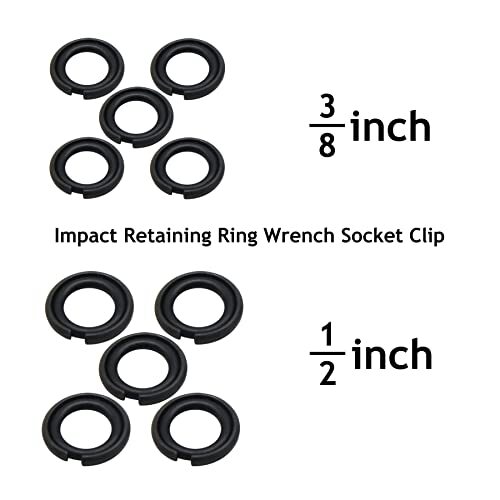 5 Sets 3/8" And 5 Sets 1/2" Impact Retaining Ring Wrench Socket Clip ...