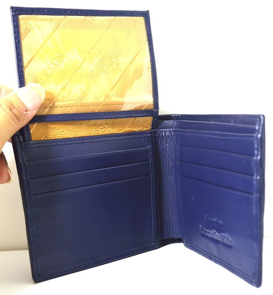 Authentic M Crocodile Skin Men's Bifold Big Tail Wallet | eBay