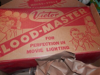Victor Floodmaster 3 Light Movie Lighting Original Box Working 14 x 5 ...