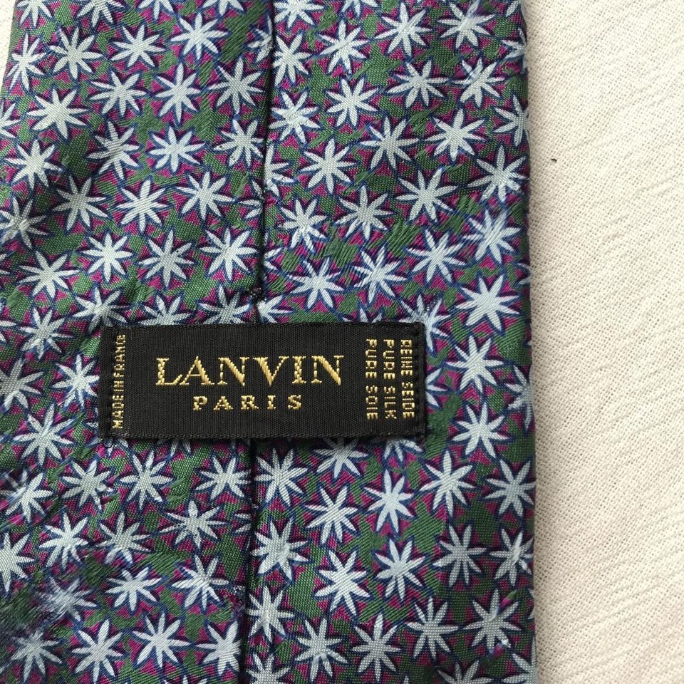 Lanvin Navy Star Pattern Tie Classic Geometric Design Used | eBay