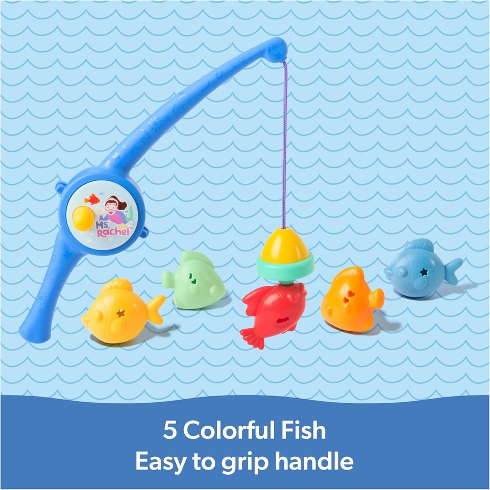 Ms. Rachel Official Counting Fishes Playset with 5 Floatable Toy Fish ...
