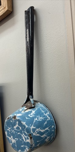 Depression Era Ladle Blue White Splatterware Enamelware 1930s | eBay
