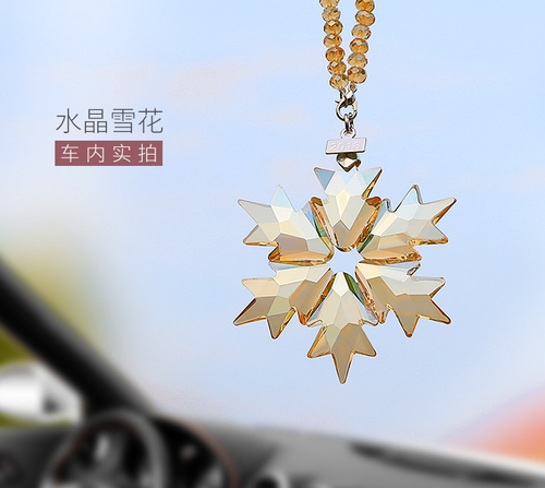 80MM Snowflake Crystal 7 Multicolor Glass Hanging Xmas Decor Suncatcher ...