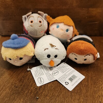 Disney Tsum Tsum mini plush Frozen lot Anna Olaf Sven Kristof Hans Set ...