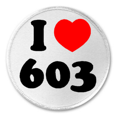 I Love 603-3" Sew/Iron On Patch Area Code Born Raised Pride Manchester ...