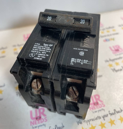 Siemens Murray ITE GOULD Q220 2 POLE 20 AMP 120/240V Type QP Circuit ...