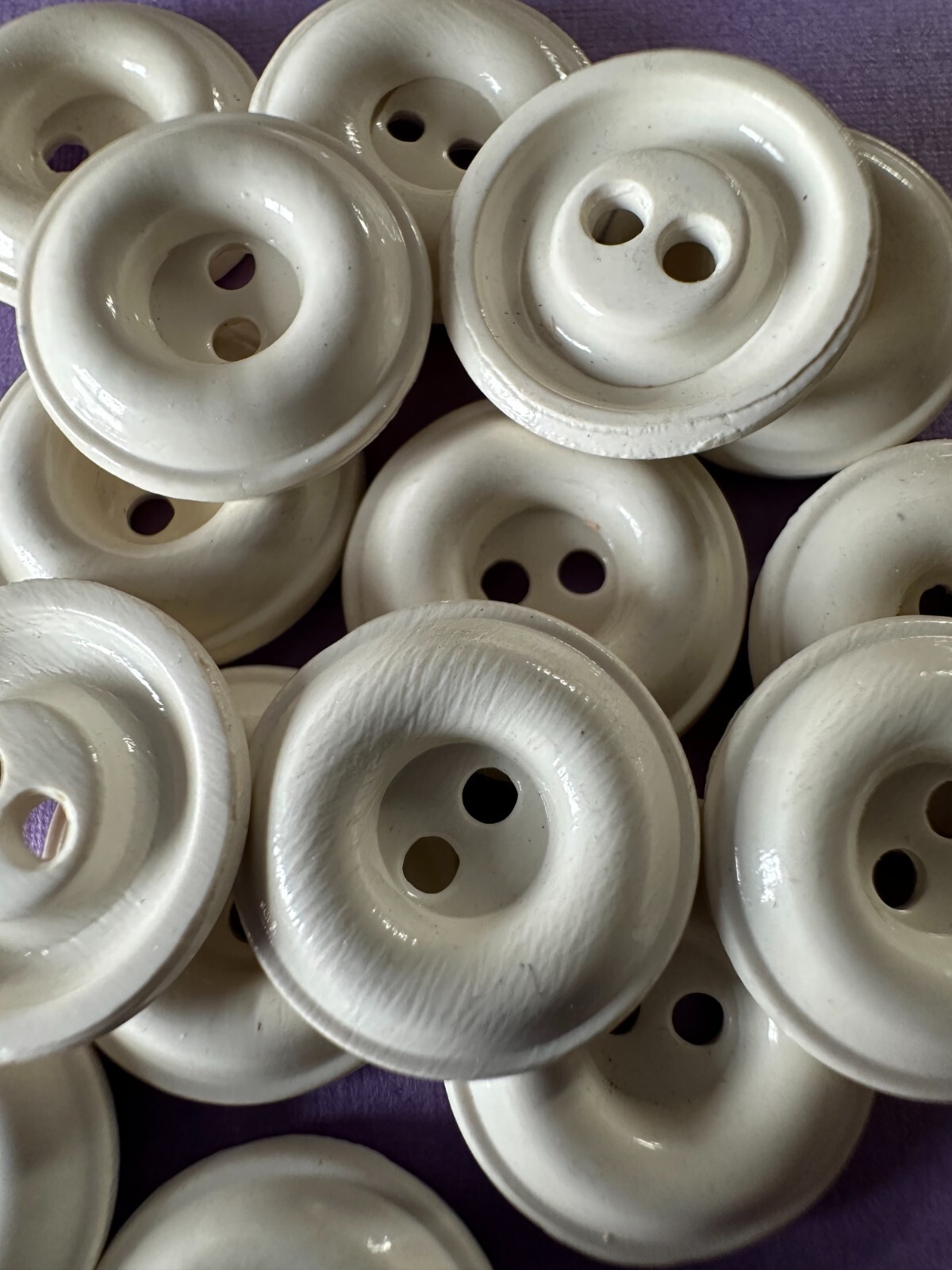 10 Vintage Decorative 2-Hole White Plastic Buttons, 5/8" Dia. | eBay
