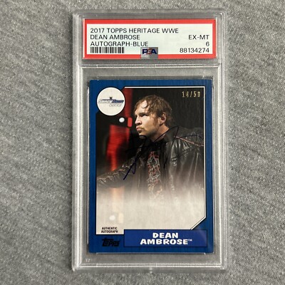 2017 Topps Heritage WWE Dean Ambrose Autograph-Blue PSA 6 EX-MT | eBay