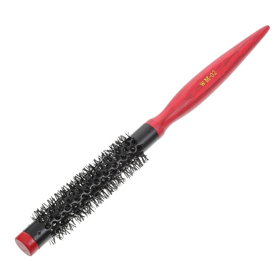 Mini Hair Curling Comb Female Rolling Brush Wooden Handle Hair Styling ...