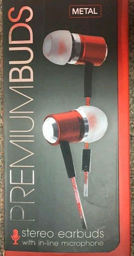 SENTRY HS399 PREMIUM METAL STEREO EAR BUDS w/in-line Microphone - RED ...