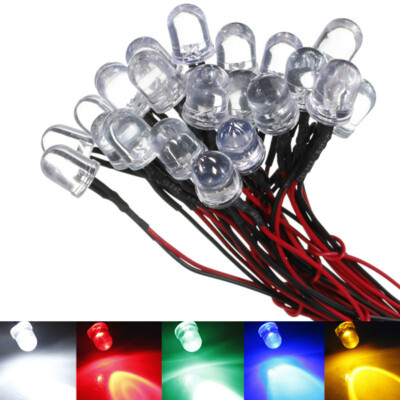 12V 3mm 5mm LED mit 20cm Kabel Leuchtdiode Leuchtdioden Deko LEDs ...