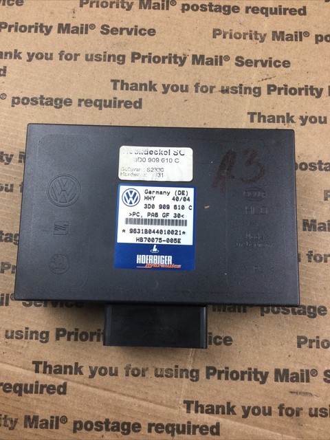 Volkswagen Phaeton Trunk Lid Controller Module J605 3D0909610B for sale ...
